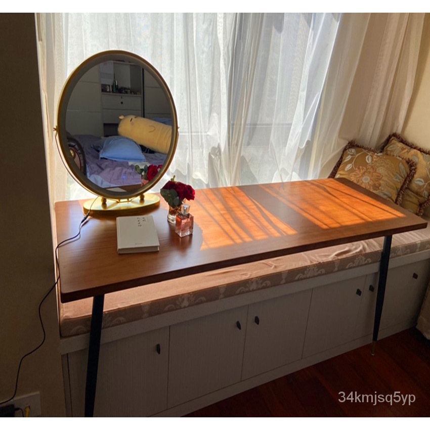 Desks Customized Simple Solid Wood Computer Desk Bay Window Long Short ...