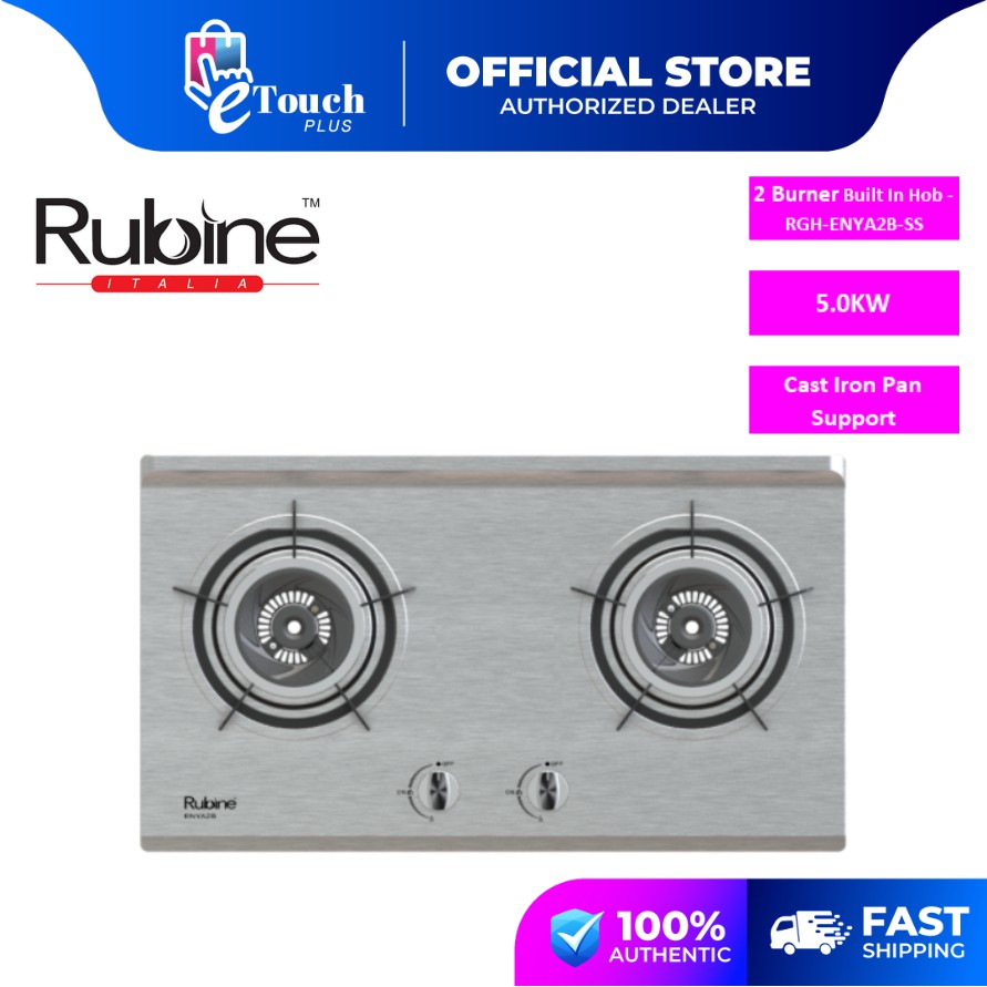 Rubine Stainless Steel Built In Hob (5.0kW) RGH-ENYA2B-SS/Faber Built ...