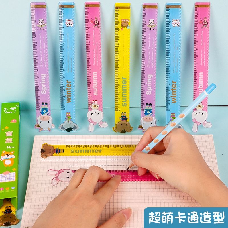 Aminal Cute Ruler Pembaris Stationary 带波浪线直尺可爱卡通波浪线尺子15cm尺格尺 | Shopee ...