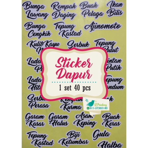 Ready Stock! White Kitchen Label / Sticker Dapur | Shopee Malaysia