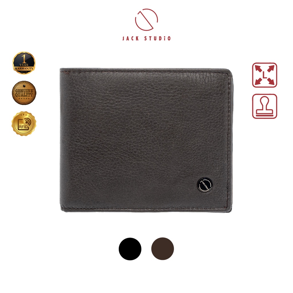 Jack Studio Men’s Top Grain Leather Bi-Fold RFID Blocking Wallet – 3 ...