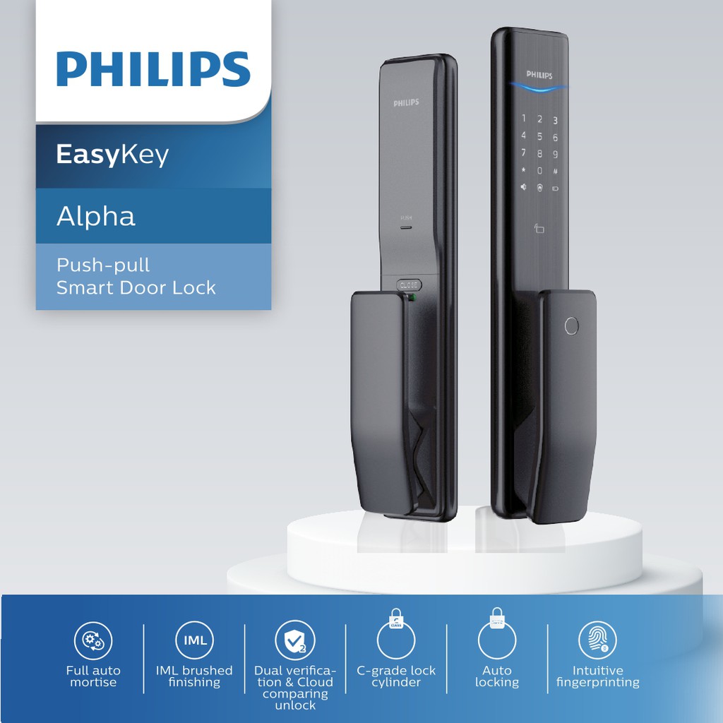 Philips Smart Lock Easy Key Alpha Including Installation Chains Lock ...