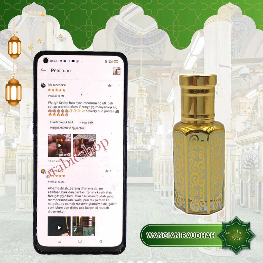 Perfume Wangian Attar Raudhah Rawdah(Aroma Raudhah Masjid Nabawi ...