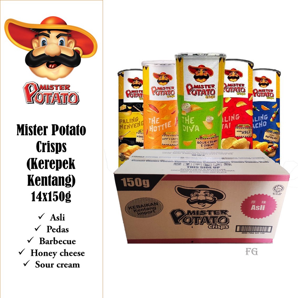 Mister Potato Crisps Kerepek Kentang 125g x14 CARTON | Shopee Malaysia