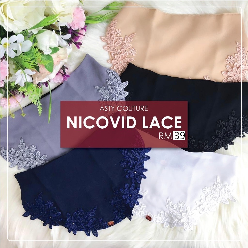 Niqab BLOSSOM NICOVID By Asty Couture Muslimah Lace | Shopee Malaysia