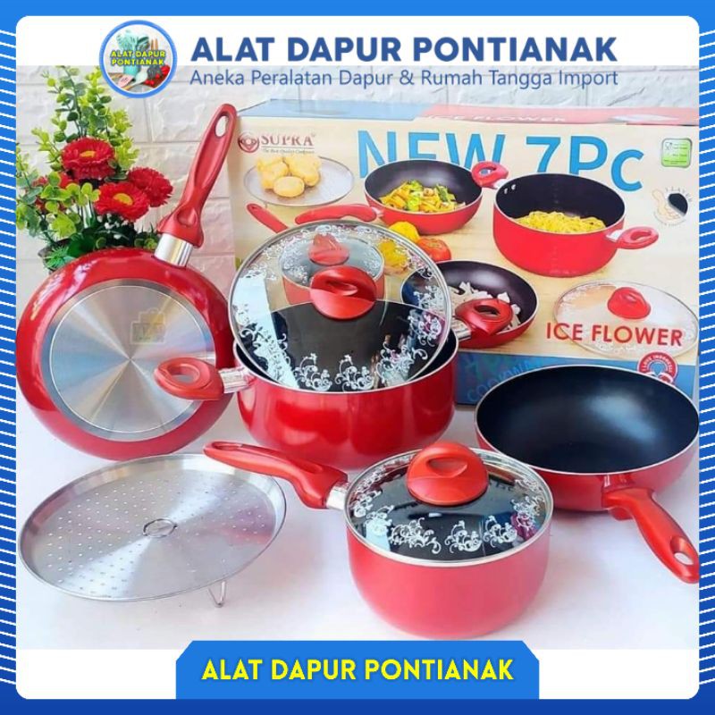 Supra Pan Set 7pcs Ice Flowers CookWare 7 PCS New | Shopee Malaysia
