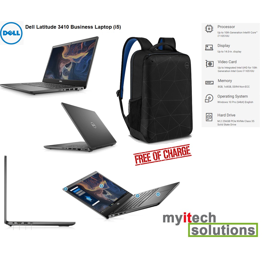Dell Latitude 3410 L3410-I5218G-256-W10 (14"/Intel i5-10210U/256GB SSD ...