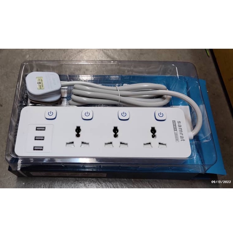 13amp Extension 4way Trailing Socket Wire Plug Top Socket Sirim Approved Multiple Type 3usb