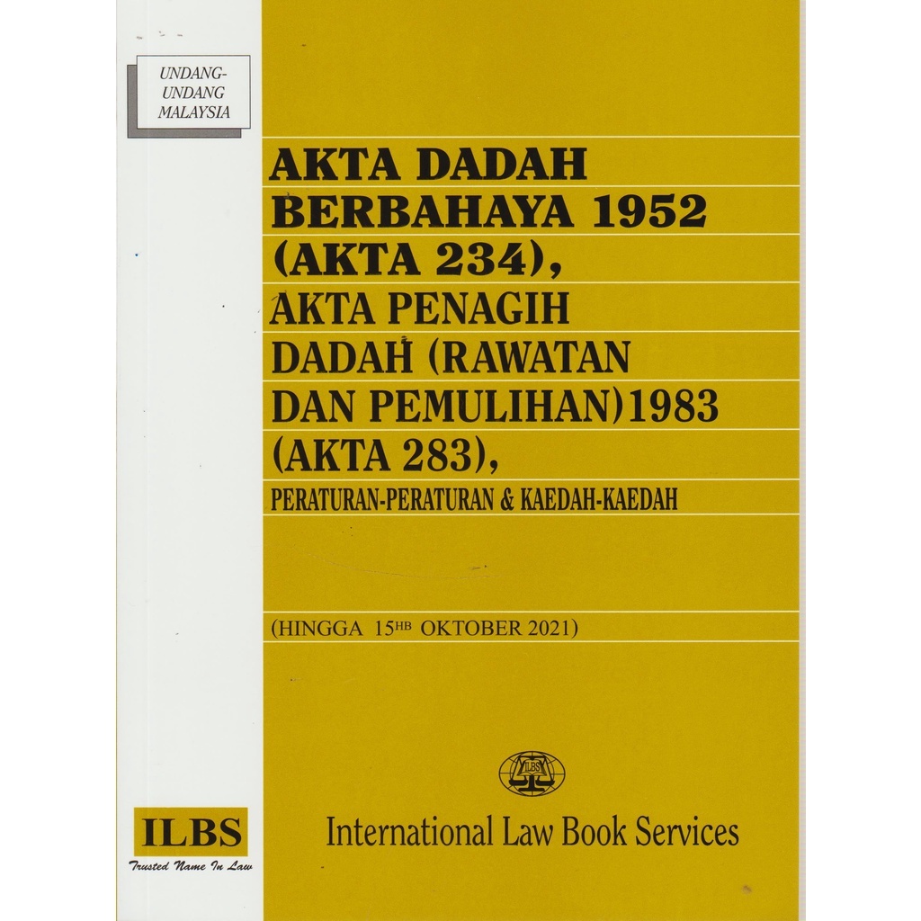 AKTA DADAH BERBAHAYA 1952 (AKTA 234) & (AKTA 283) - EDISI 2021 | Shopee ...