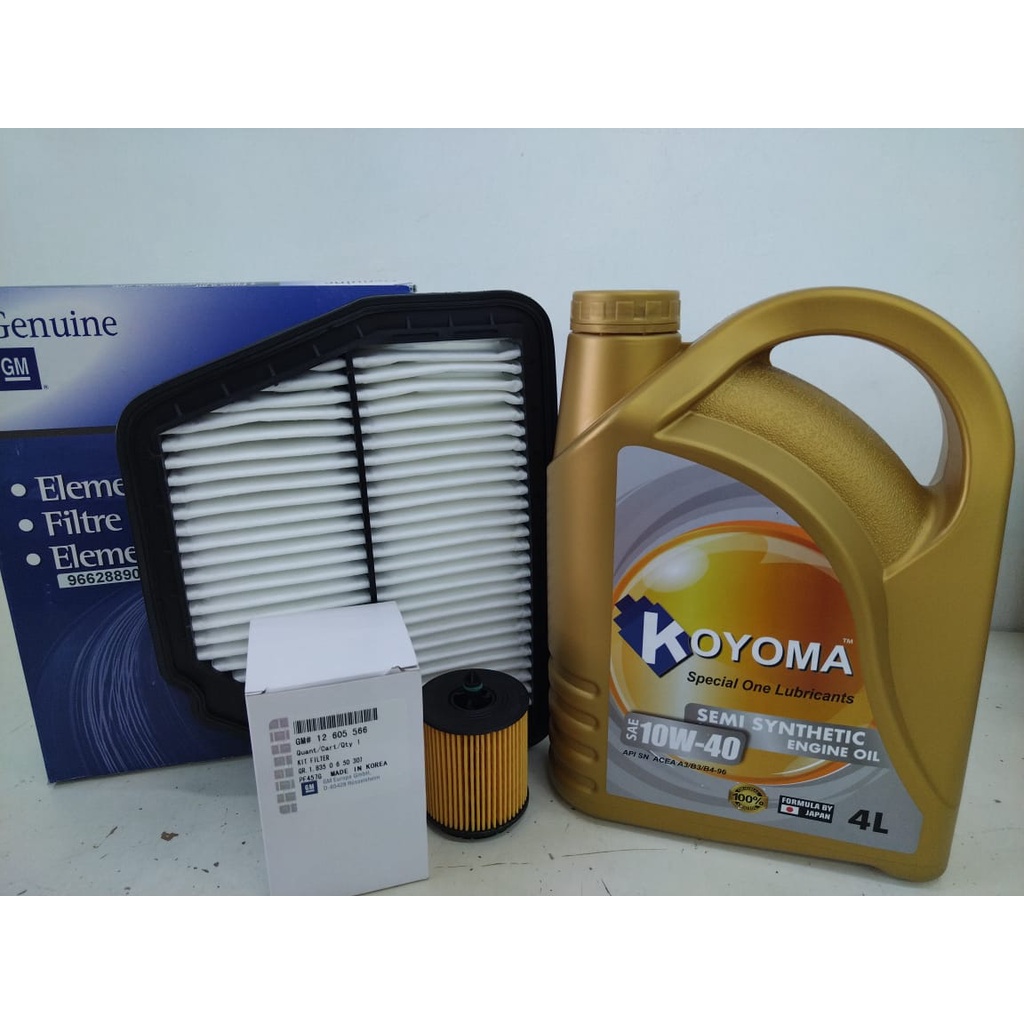 CHEVROLET CAPTIVA (petrol model) OIL FILTER + AIR FILTER + KOYOMA 10W40 ...