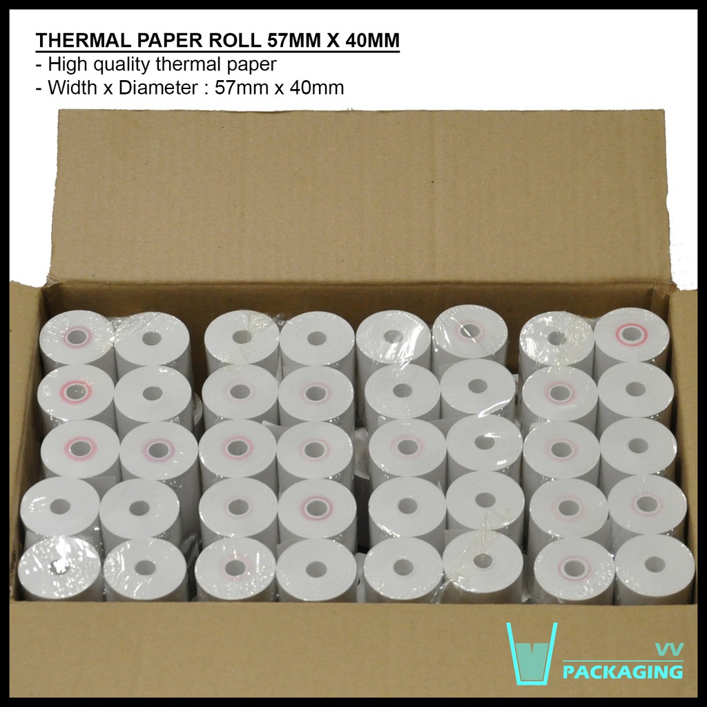 Thermal Receipt Paper Roll 57x40 57mmx40mm / CASH REGISTER ROLL CREDIT ...
