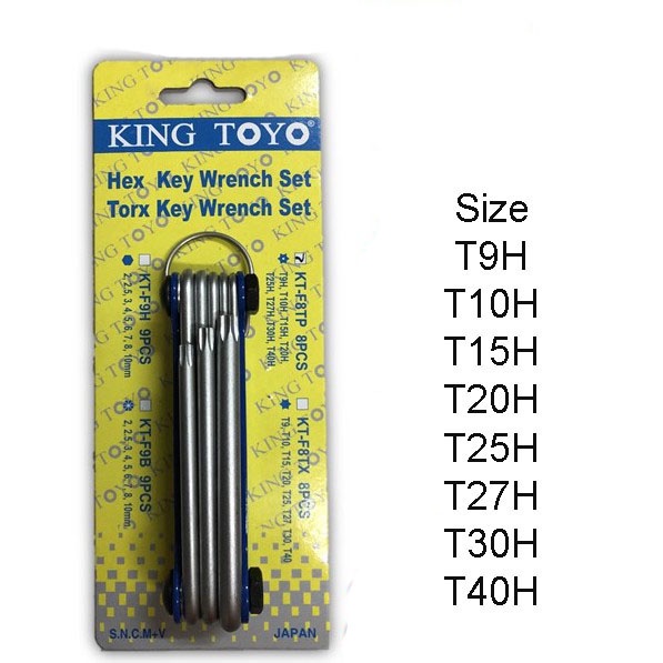 [ 1 UNIT ] KING TOYO Folding Hex Key Wrench Set (KT-F8TP) 8PCS ...