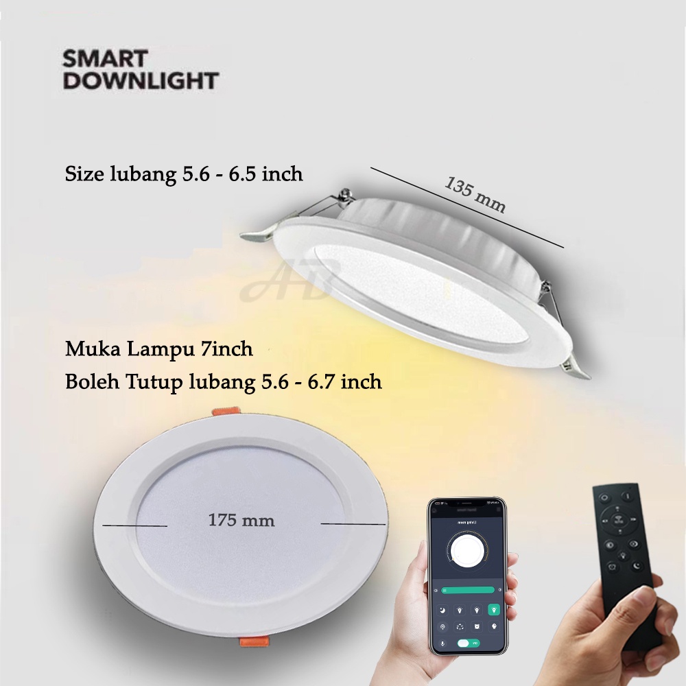 SMART DOWNLIGHT 3 color Dimmable 18w round Led down light panel light ...