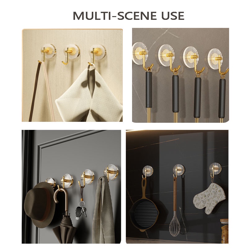5 PCS new design Strong Wall Hook Self Adhesive Hooks sticky Hook Door ...