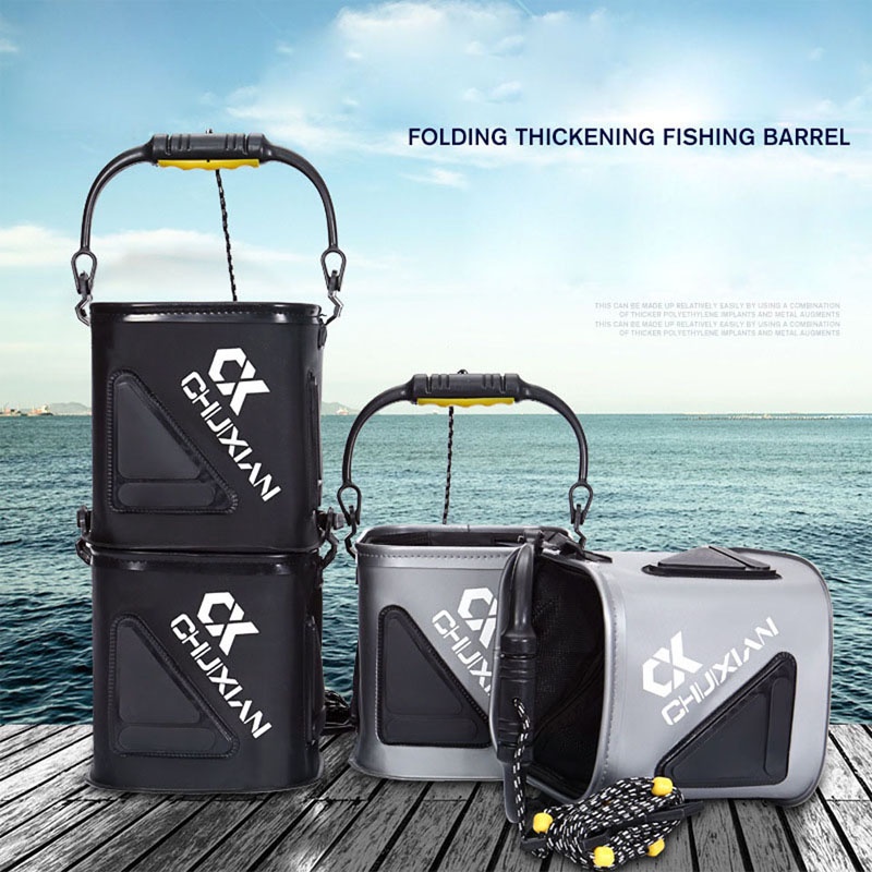 Fishing Bucket Foldable Fish Bucket Multi-Functional EVA Fishing Bag ...