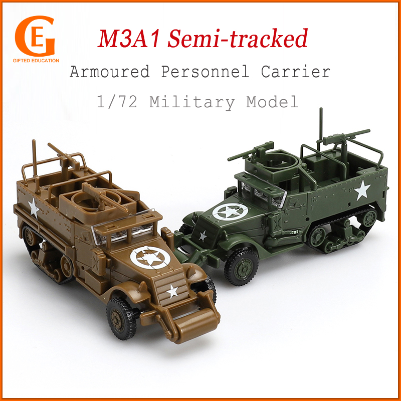 4D Assembled Military Model 1/72 M3A1 Half-track Armoured Personnel ...