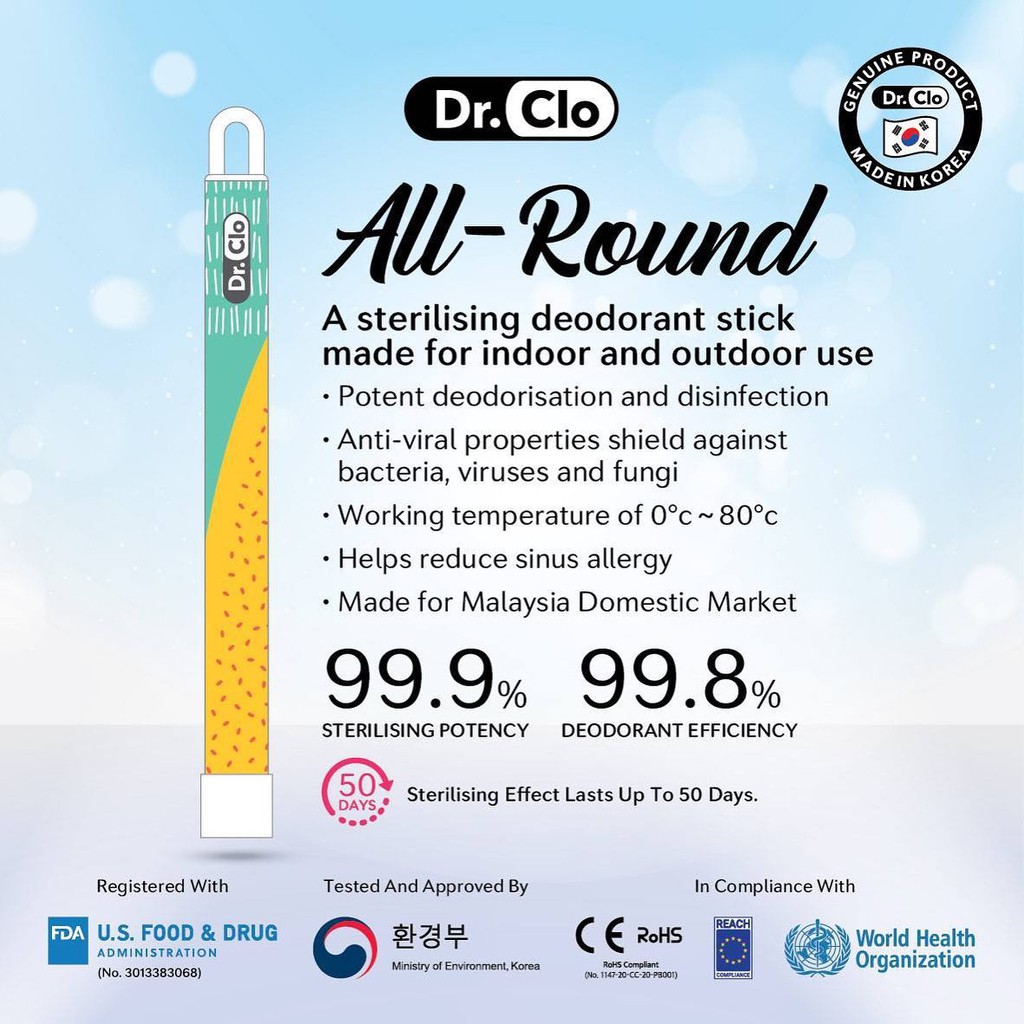 Dr. Clo Sterilisation Stick 2in1 All Round 韩国进口DR CLO消毒棒 | Shopee Malaysia