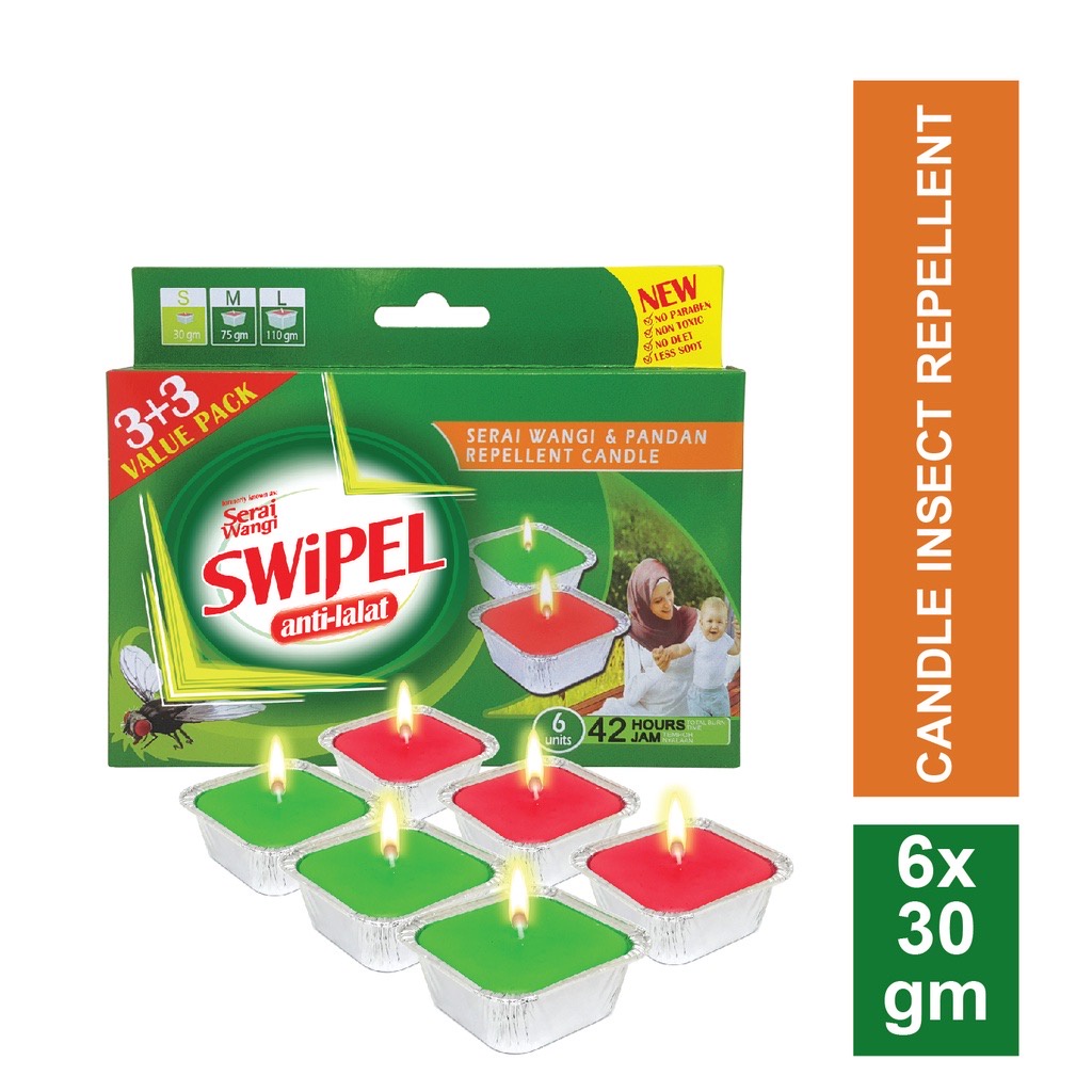 Swipel Insect Repellent Candle Lemongras Lilin Penghalau Serangga Anti ...