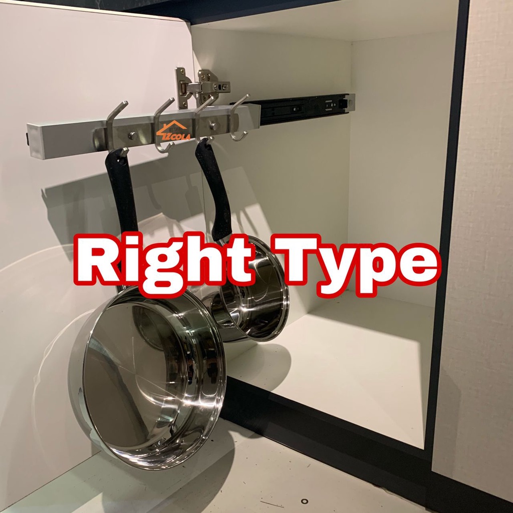 Kitchen Pull out pan hanging rack (Rak Kuali Dapur Tarik)/ RAK RAIL ...