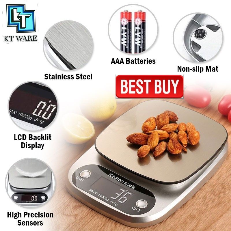 KT WARE 10kg /1g digital scale / weighting machine the Baker timbang electronic | Shopee Malaysia