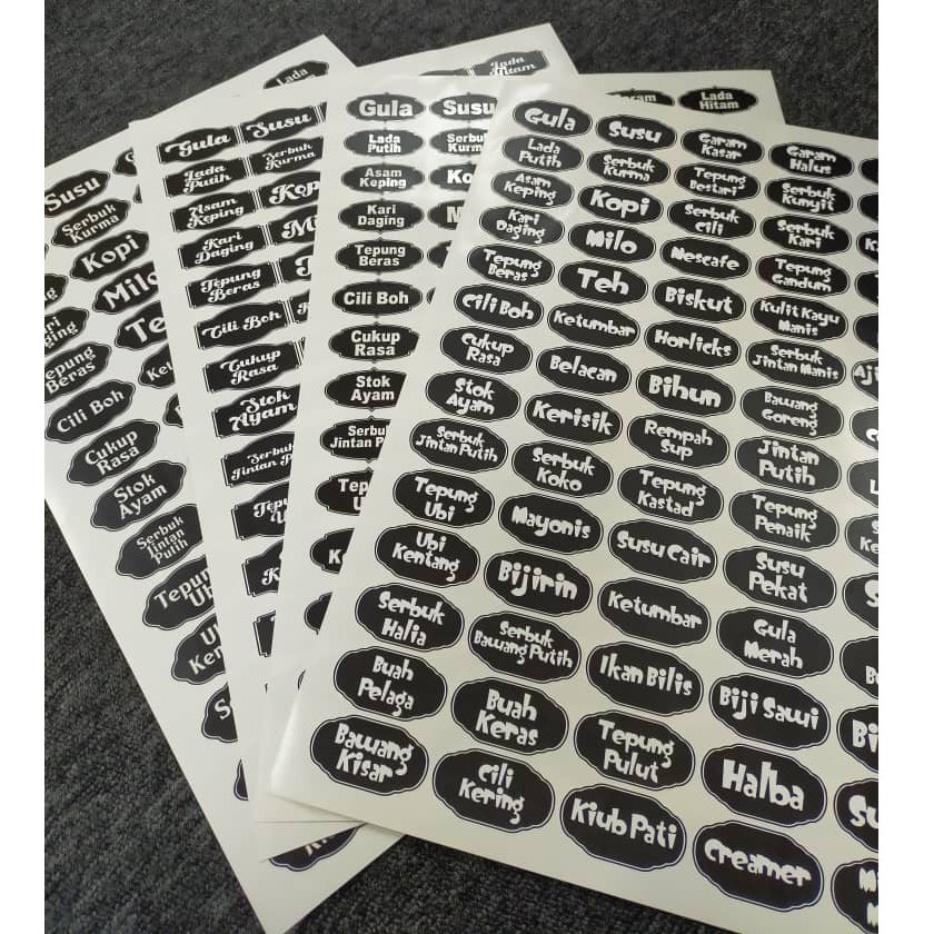 Sticker Label Dapur Kalis Air, Kitchen Sticker Label Waterproof Ready ...