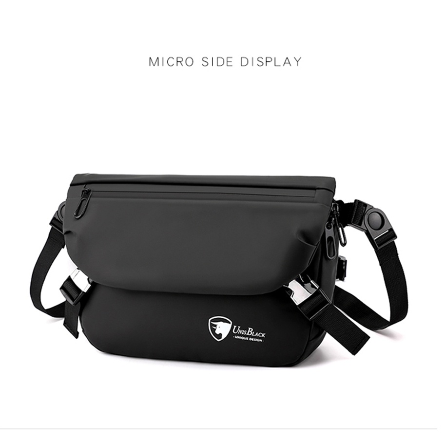 UnisBlack New Fashion Sling Bag , Beg Lelaki , Beg Silang Lelaki ...