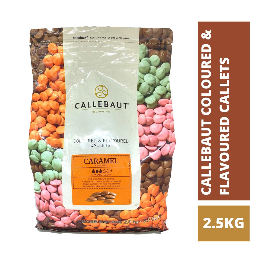Callebaut Coloured & Flavoured Callets Caramel 2.5kg / Halal / Premium ...
