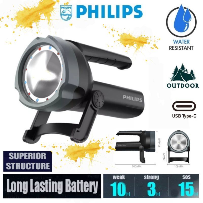 Philips SFL3101 Strong Light Rechargeable Outdoor LED Flashlight 800 ...