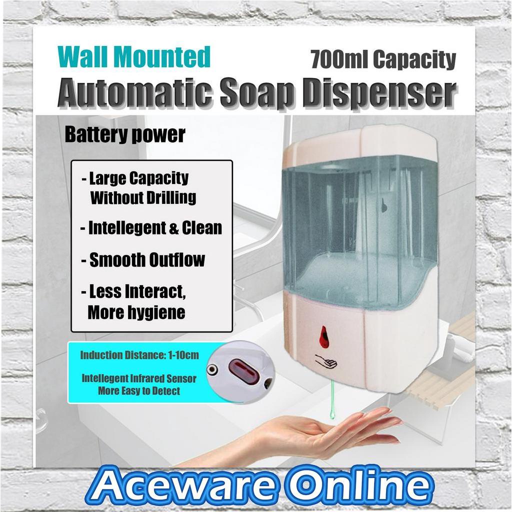 700ml Automatic Liquid Soap Dispenser Touchless Wall Mounted Battery ...