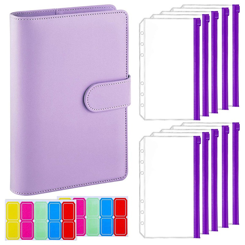 A6 Binder Planner Notebook Binder Pockets Storage Cash Envelope Bills ...