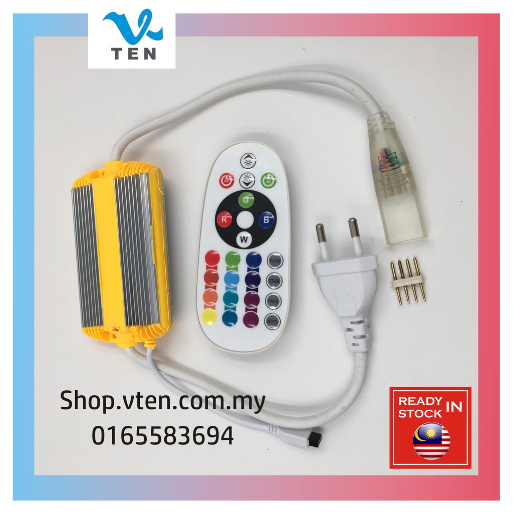 AC220~240V 24 Keys IR Controller For Width 12mm RGB LED Strip ...