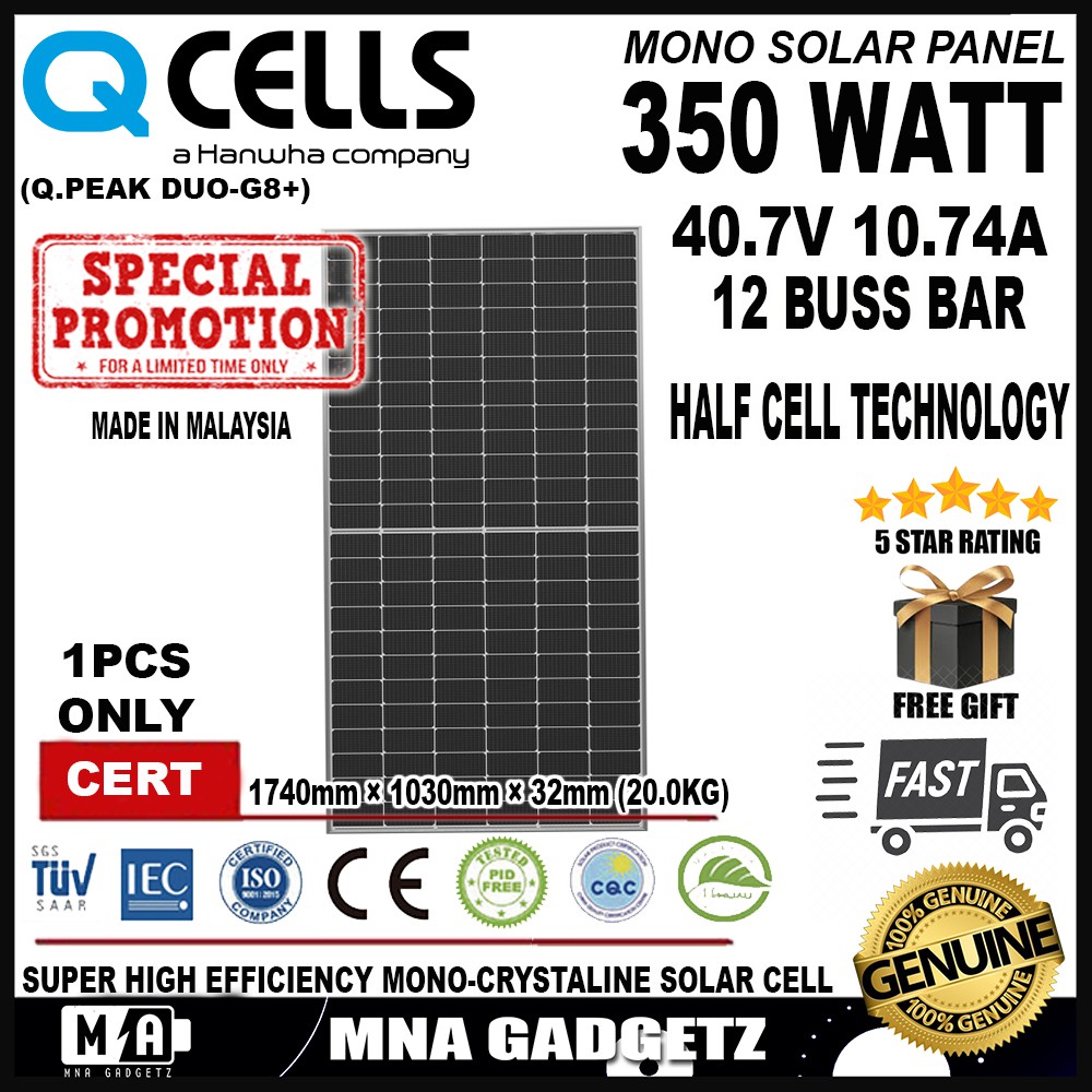 350W SUNWAY SOLAR /QCELLS 350W 35V 10A MONO CRYSTALLINE HALF CELL TECH ...