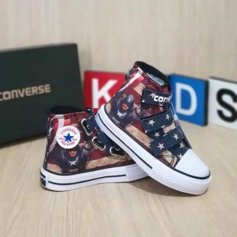 Sneakers kids converse all star high Shoes Cartoon Characters captain ...
