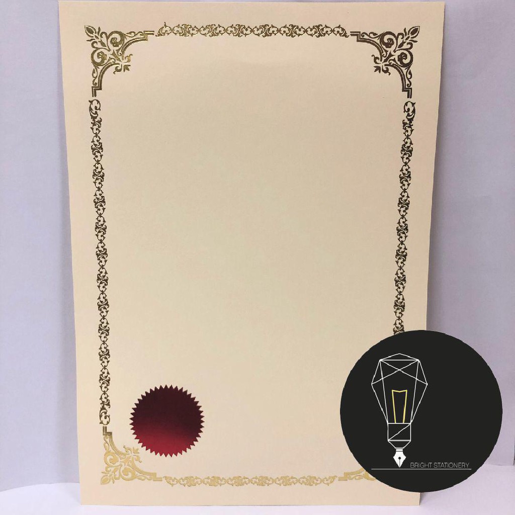 A4 Certificate Paper Card With/ Without Seal 100pcs | Shopee Malaysia