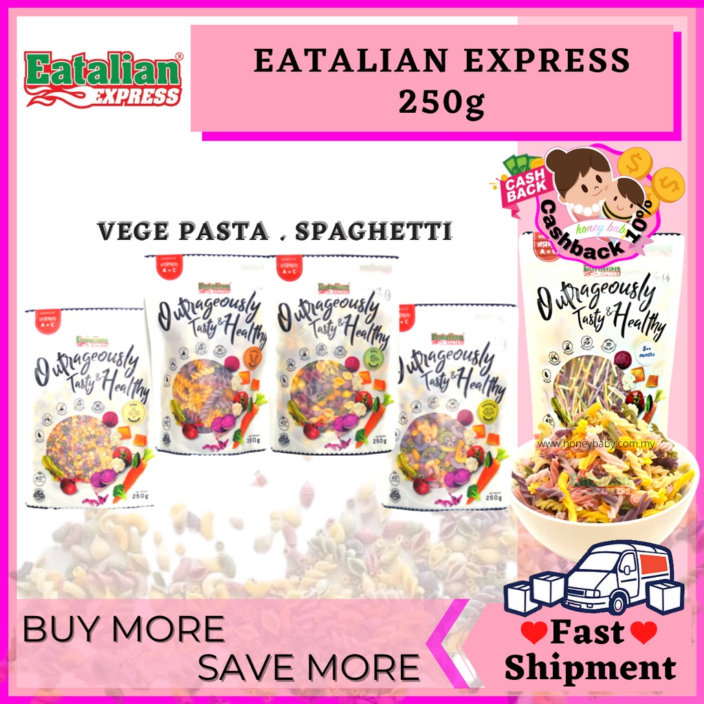 EATALIAN EXPRESS Mixed Vege Pasta Fusili baby food Macaroni/Shell/Star ...