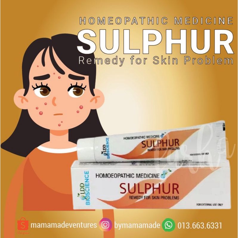 SULPHUR Homeopathic Antibacterial Cream for Skin Problems 25g | Shopee ...