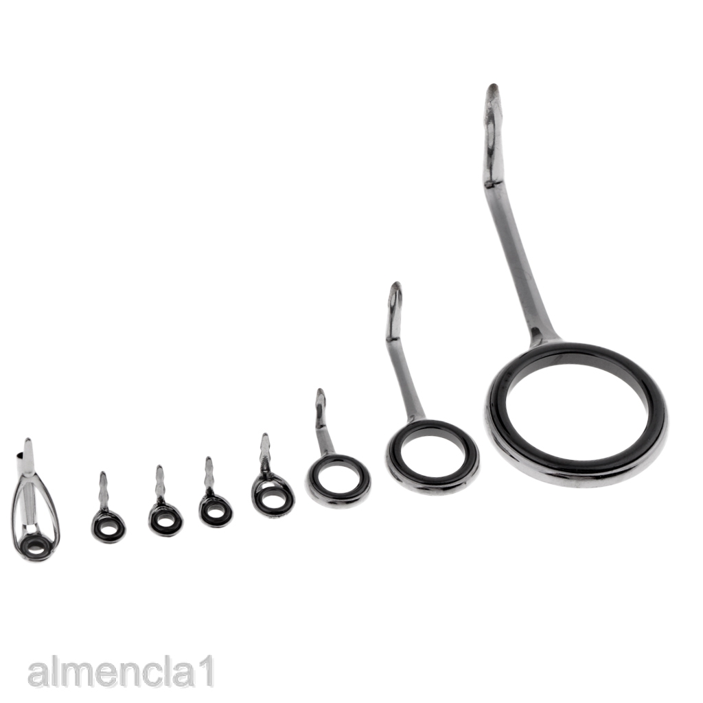 [AlmenclaabMY] 8pcs Fishing Rod Guides SIC Eyes Rod Guides Rings Repair ...