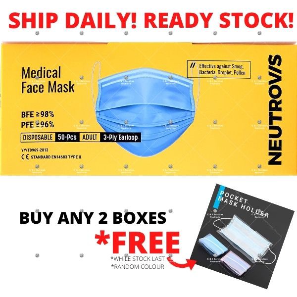 [Ready Stock] Neutrovis 3ply Disposable Medical Face Mask [Basic Sky ...