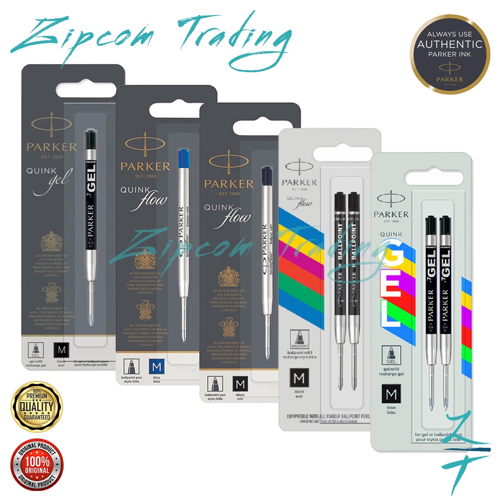 PARKER QUINK Flow Ballpoint Pen Ink Refill ( Fine & Medium Point ) | Shopee Malaysia