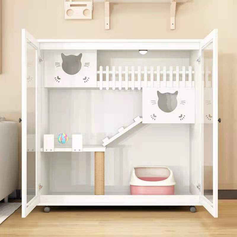 Solid Wood Cat Cage Home Oversized Cattery Villa Luxury Cat House Cat