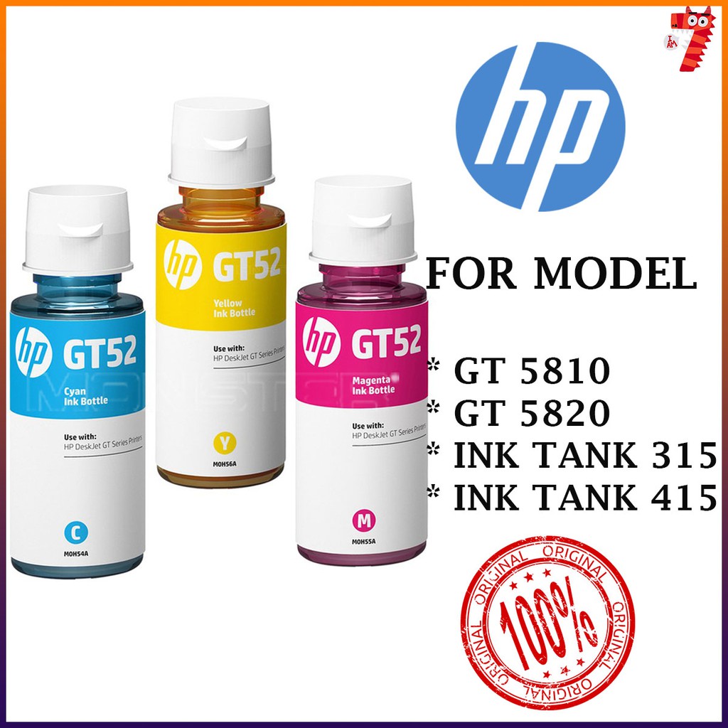 HP Original GT52 Color only (Cyan,Magenta,Yellow) Ink Bottle (BOX ...