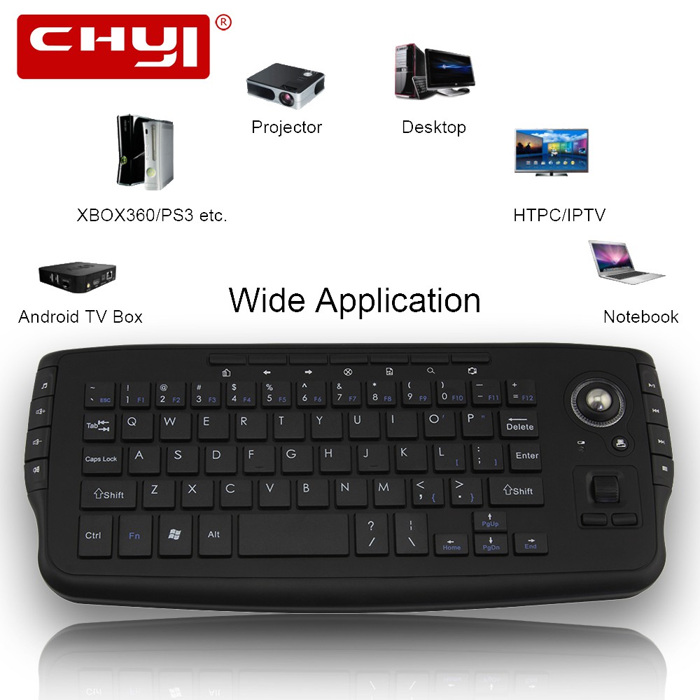 2 4g Portable Mini Wireless Keyboard Trackball Air Mouse Functional Multi Media Shopee Malaysia