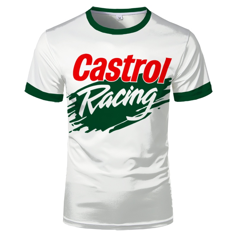 Men's o-neck top summer new style castrol retro short-sleeve 3D ...