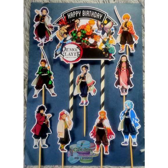 Demon Slayer Cake Topper Custom A4 Size | Shopee Malaysia