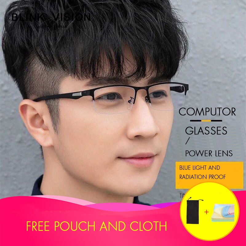 Blink Vision Spek Mata Lelaki Cermin Mata New Men's Half Frame Business ...