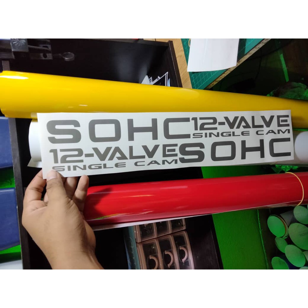 🚙Sticker Kereta🚗 SOHC 12 VALVE 🌀 Sesuai ditampal di pintu belakang. 2️⃣ ...