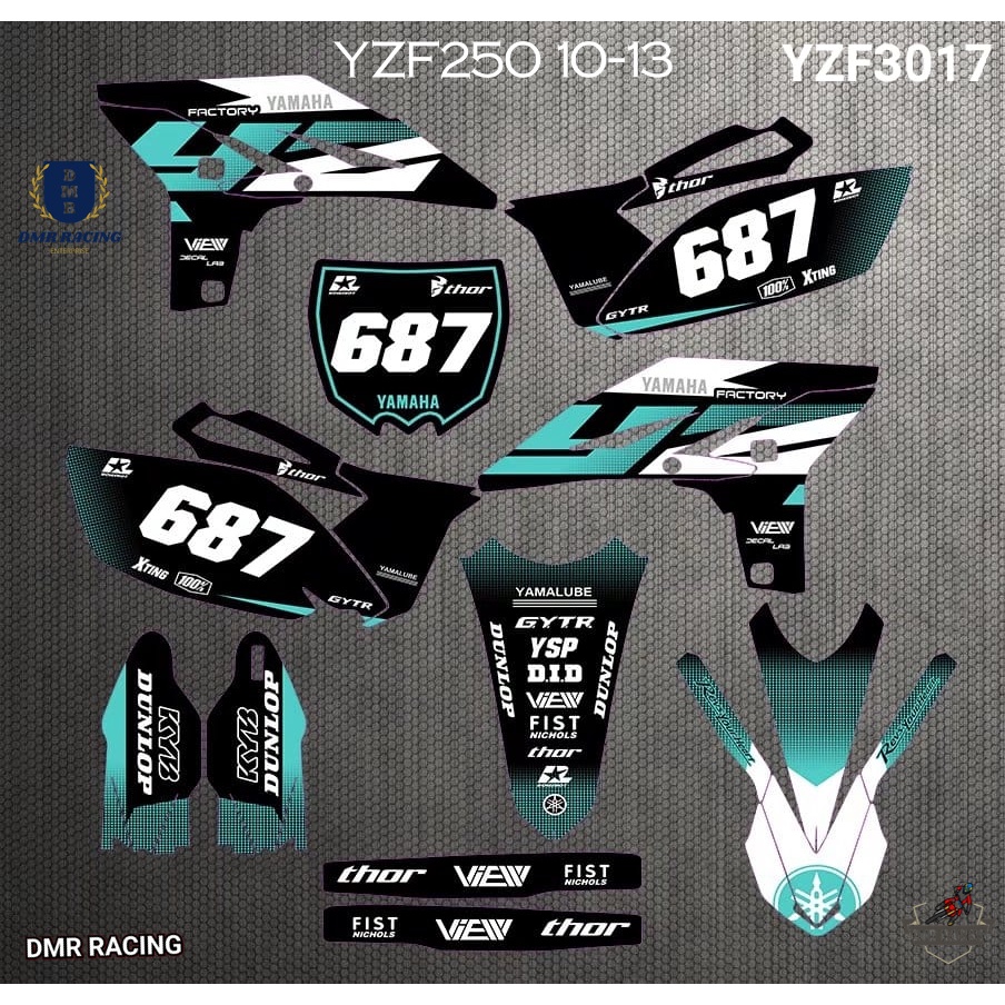YAMAHA YZF250 YZ250F Year 2010-20013 3M Body Sticker Decal Custom ...