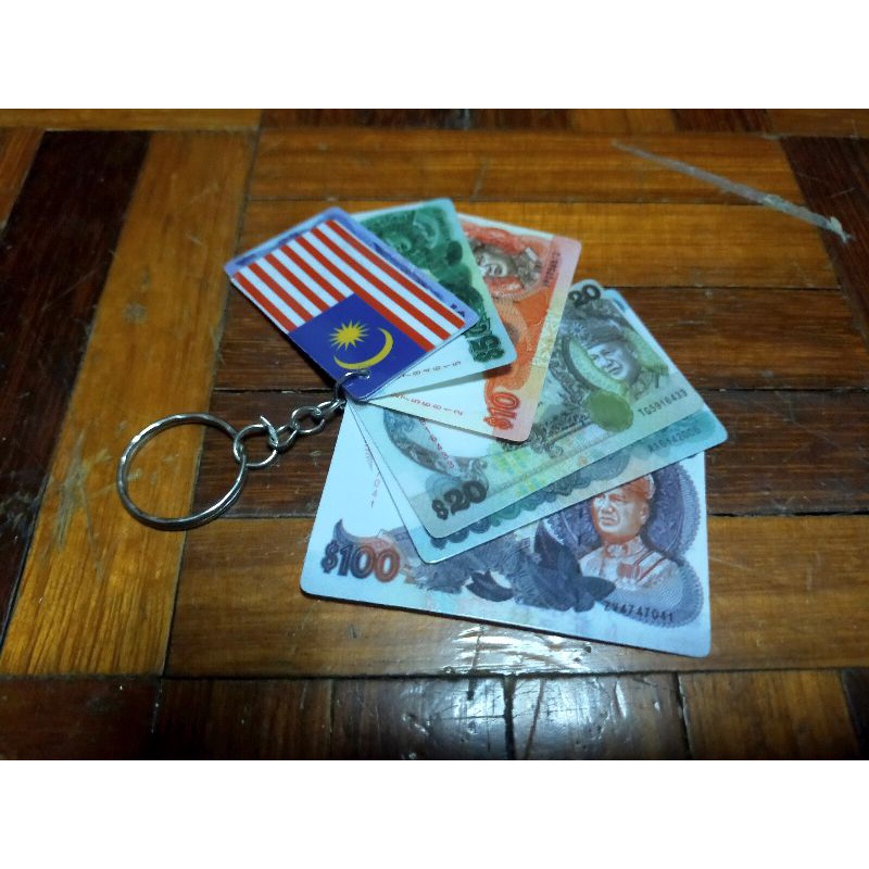 Keychain banknote money Duit Malaysia RM1 RM2 RM5 RM10 RM20 RM50 RM100 ...