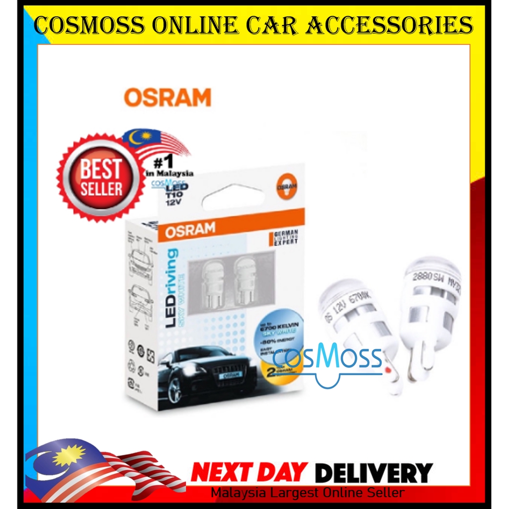 ORIGINAL Osram T10 W5W Sky White LED 4090 6700K 12V Myvi Axia Alza Viva ...