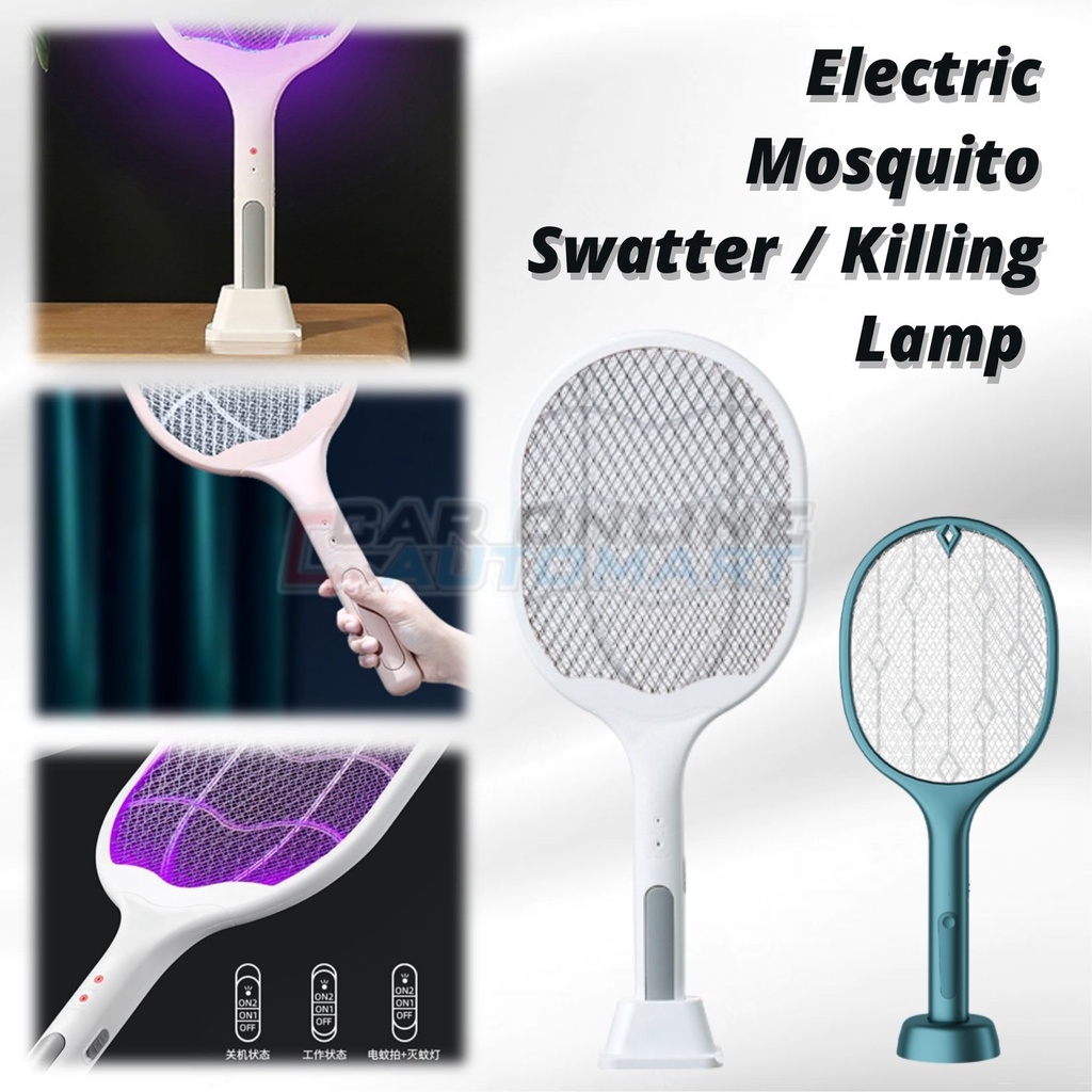 2in1 LED Mosquito Swatter Rechargeable Dual Modes Electric USB with ...